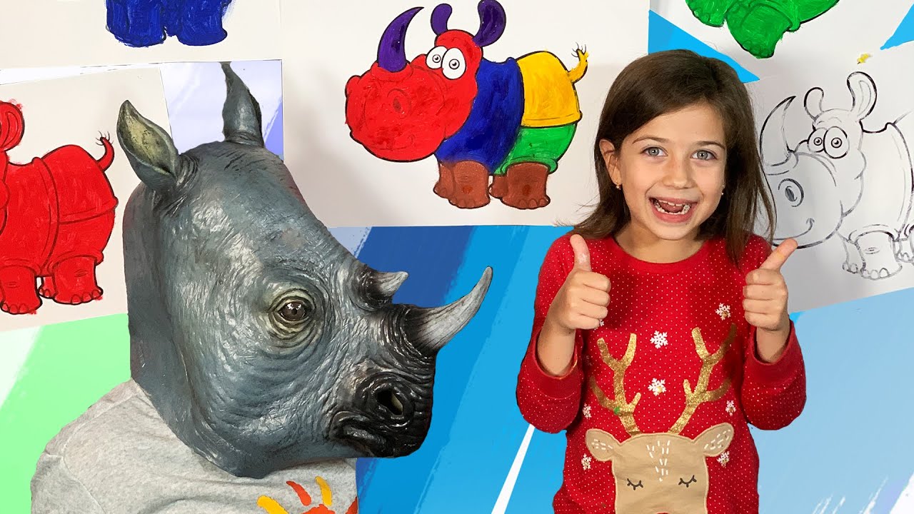 song for children colored rhino - YouTube