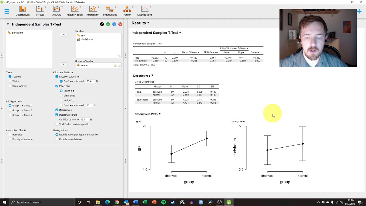 JASP Tutorial #10: Independent Samples T-Tests - YouTube