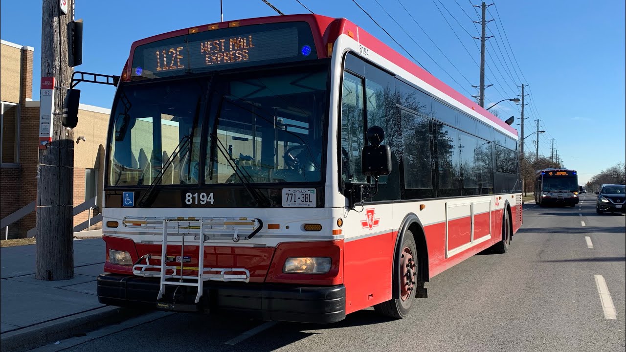 TTC Full Westbound Ride Video on 8194 on route 112E West Mall Express ...