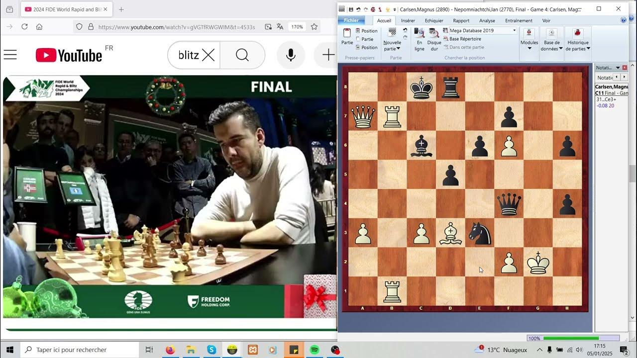 Carlsen vs Nepomniachtchi - gourfenn kampionad ar bed blitz 2024 - YouTube