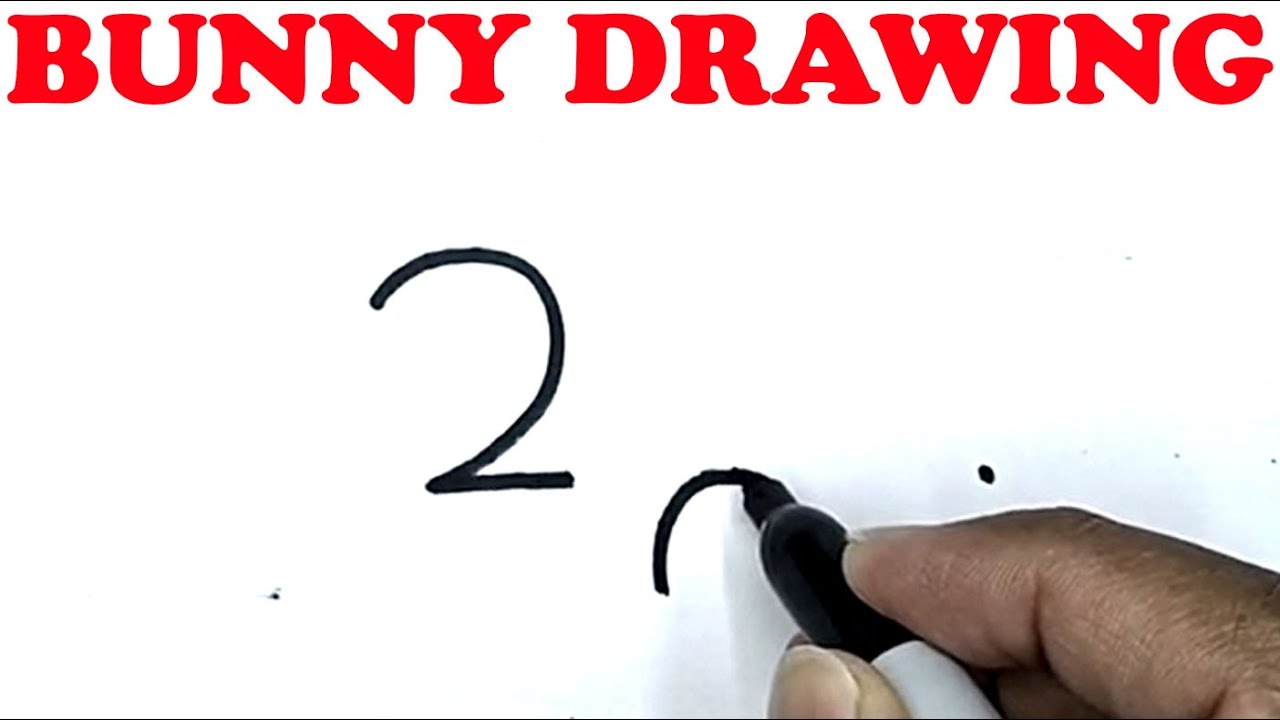 How To Draw A Bunny With Numbers With Number 2 | Simple Drawing ...