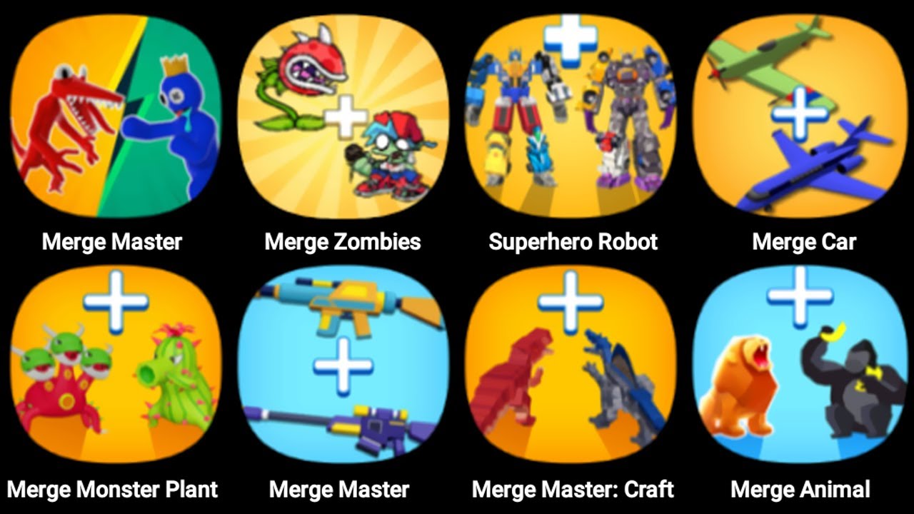 Merge Master Rainbow Friends, Merge Zombies, Superhero Robot Merge ...