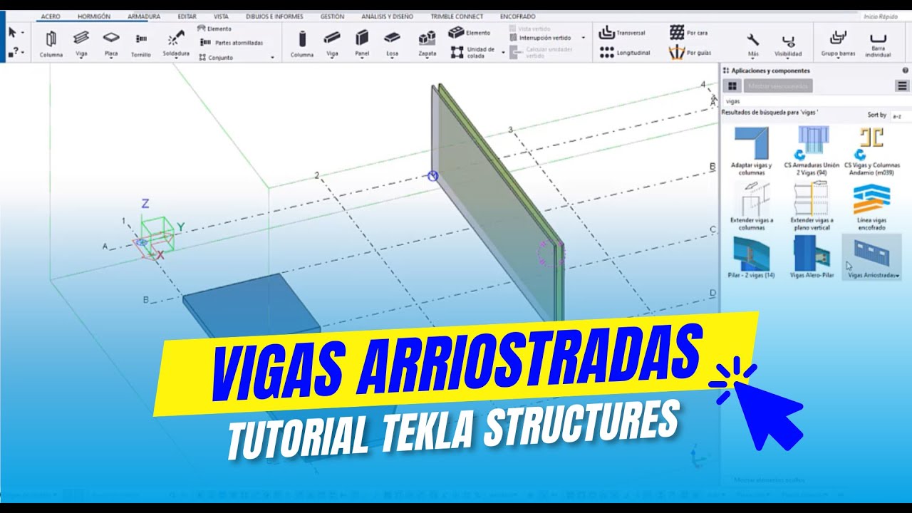 Vigas arriostradas en Tekla Structures - YouTube