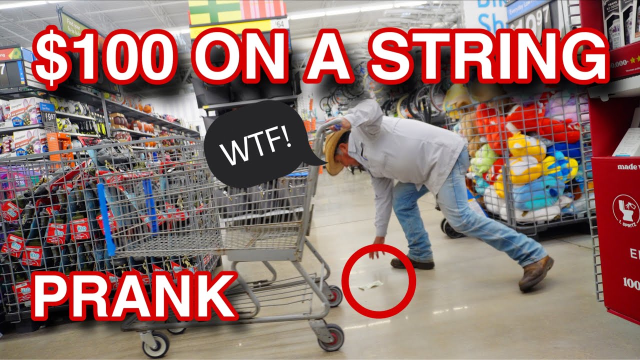 $100 Fishing Line Prank In Walmart - YouTube