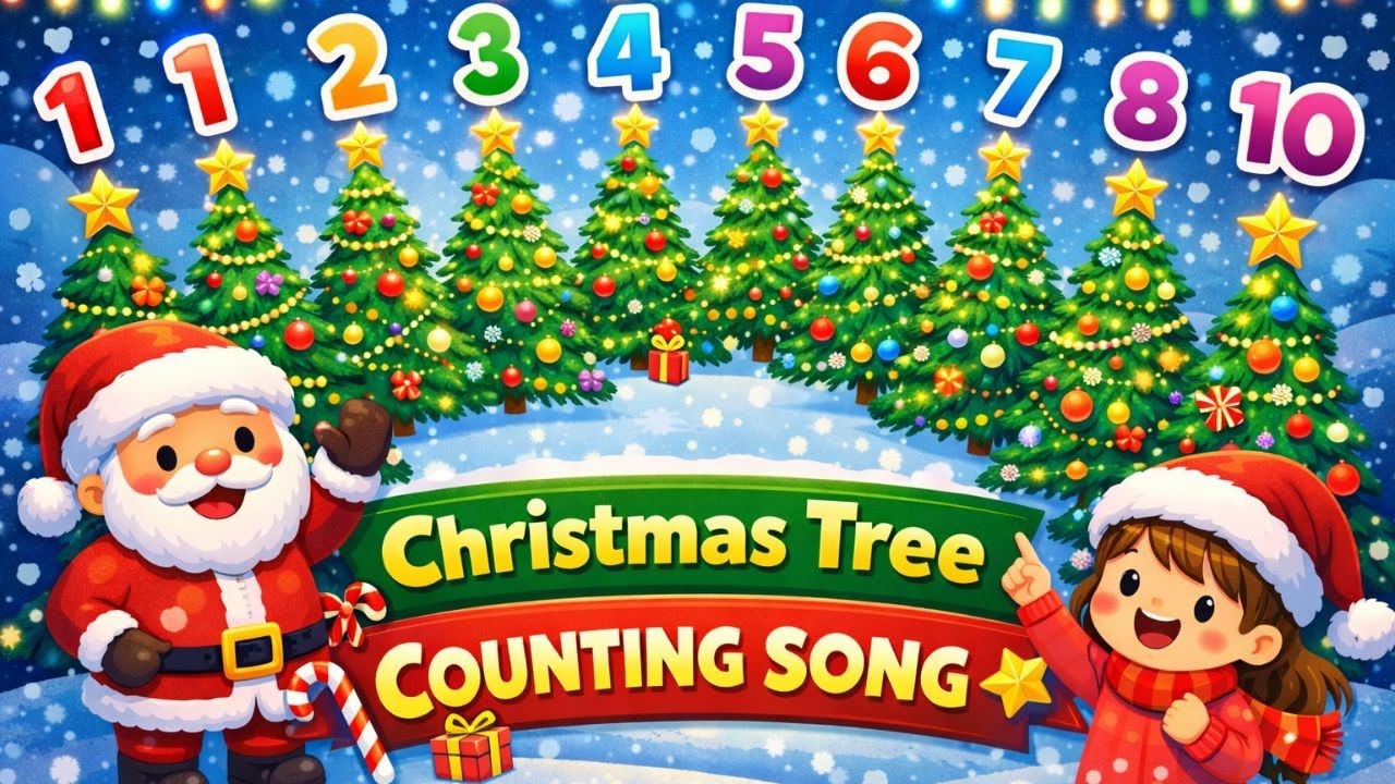 1–10 Counting with Christmas Trees | Fun Holiday Song for Kids - YouTube