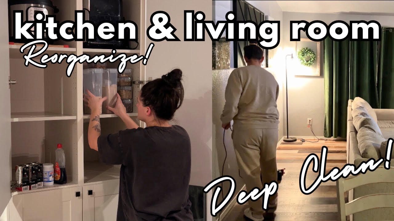 NIGHT TIME Kitchen DEEP CLEAN, Pantry REORGANIZATION, Living Room CLEAN ...