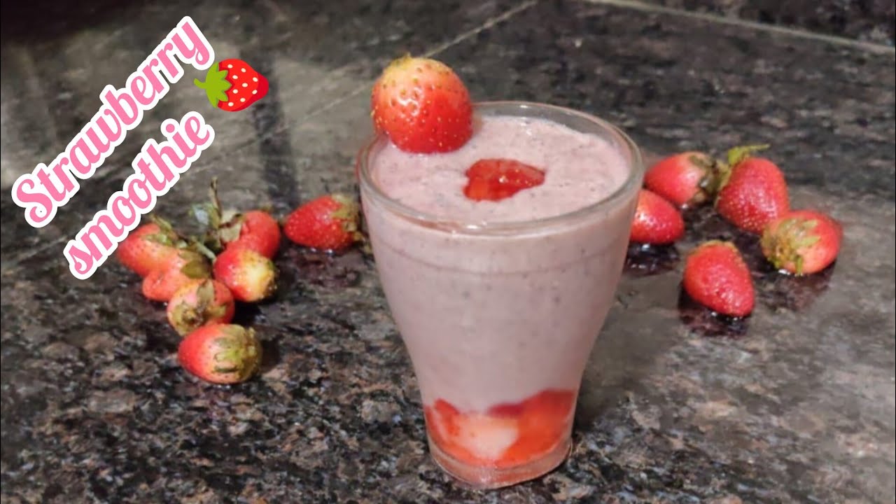 Super thick Strawberry Milkshake || Strawberry Smoothie || Strawberry ...