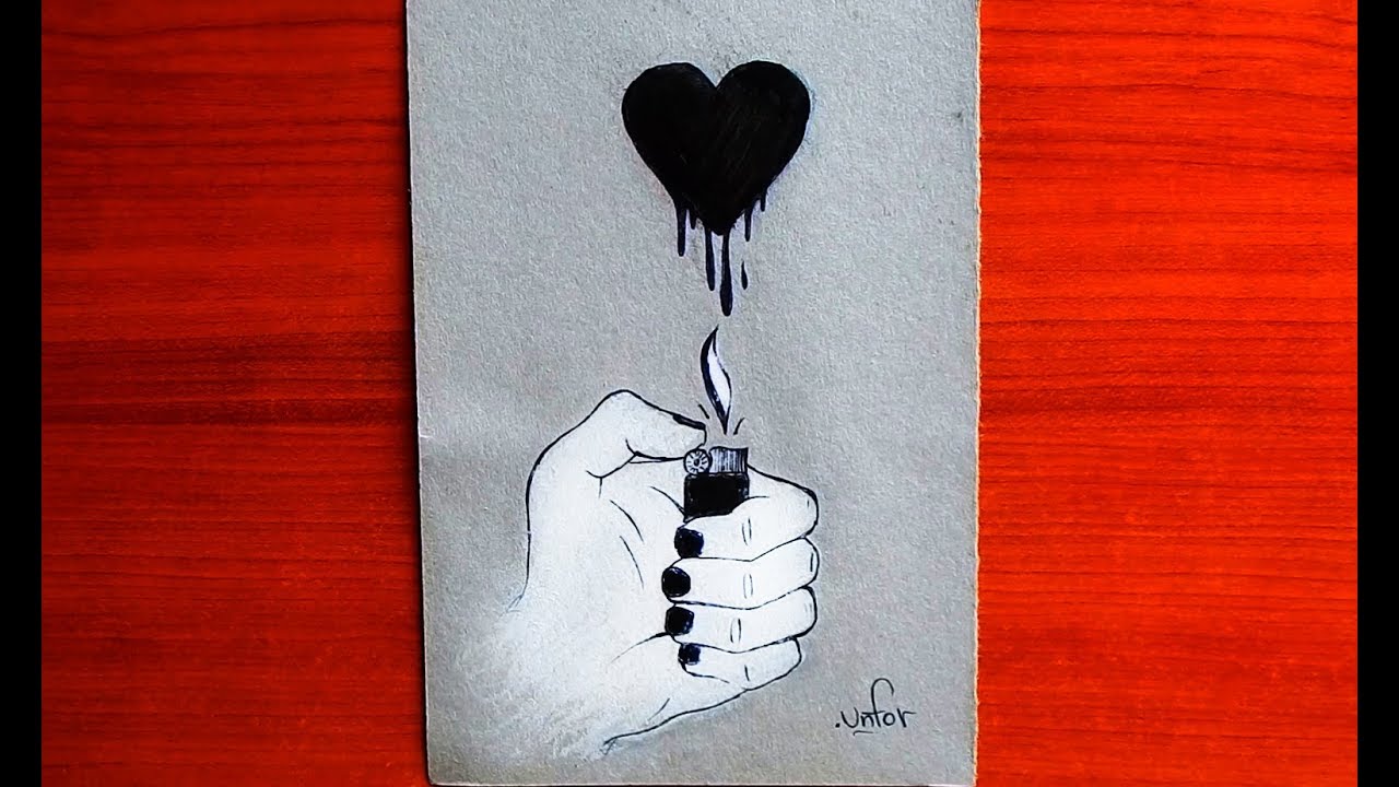 Black And White Hand Drawing | How To Draw A Hand - YouTube