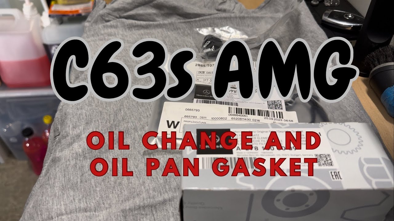 Mercedes 205 C63s AMG Oil Service & Oil Pan Gasket Swap - YouTube