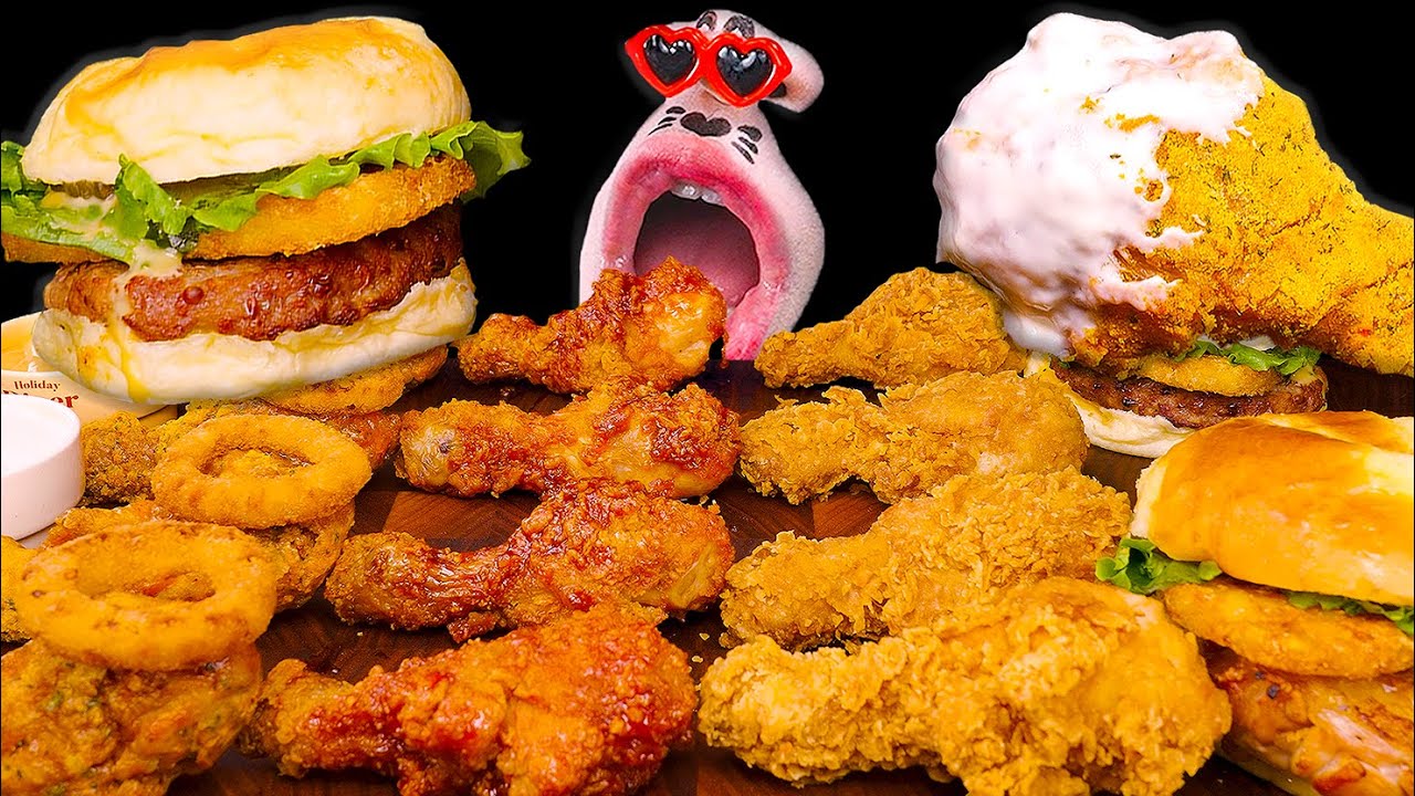 The Ultimate Chicken & Burger Feast! 🍗🍔😋 ASMR Mukbang Eating Show - YouTube