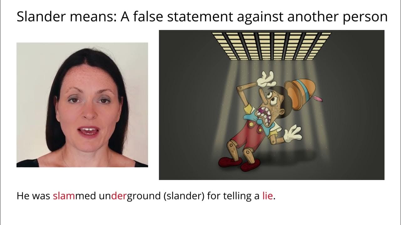 Remember Meaning Of Slander Using Pictures and Mnemonics - YouTube