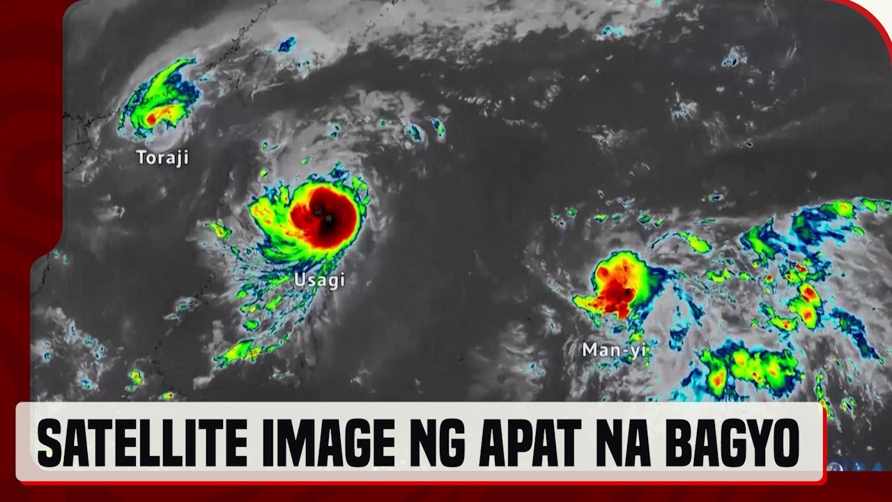 Satellite image ng apat na bagyo - YouTube