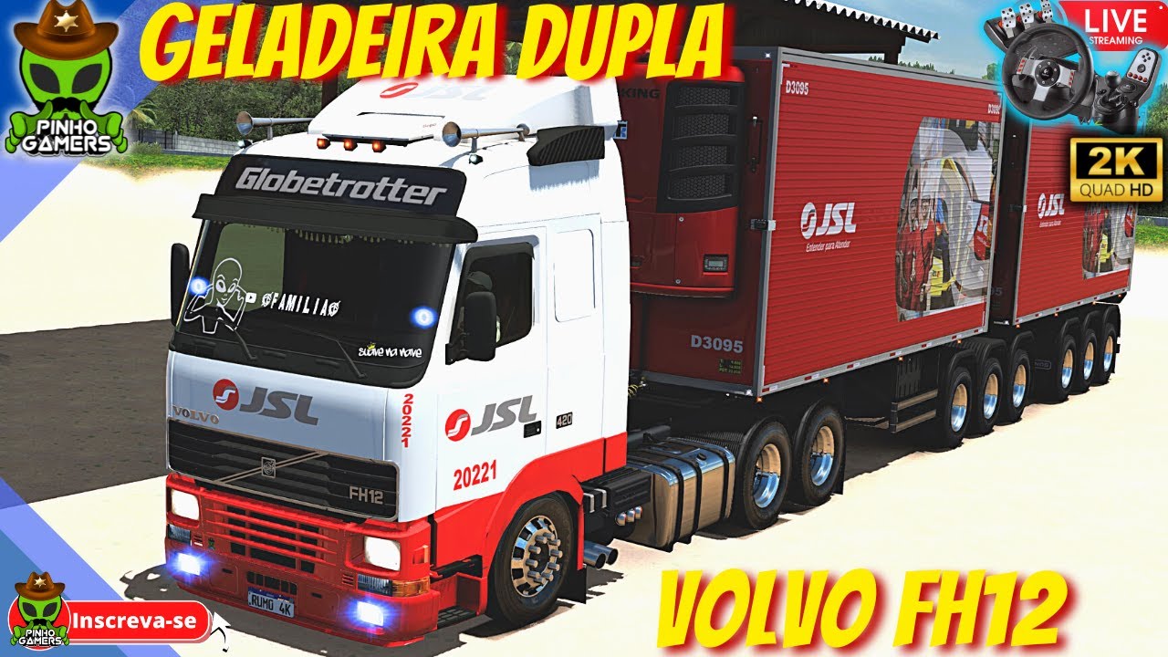 VOLVO FH12 A SERVIÇO DA JSL TRANSPORTES PUXE DO BAU BITREM - YouTube