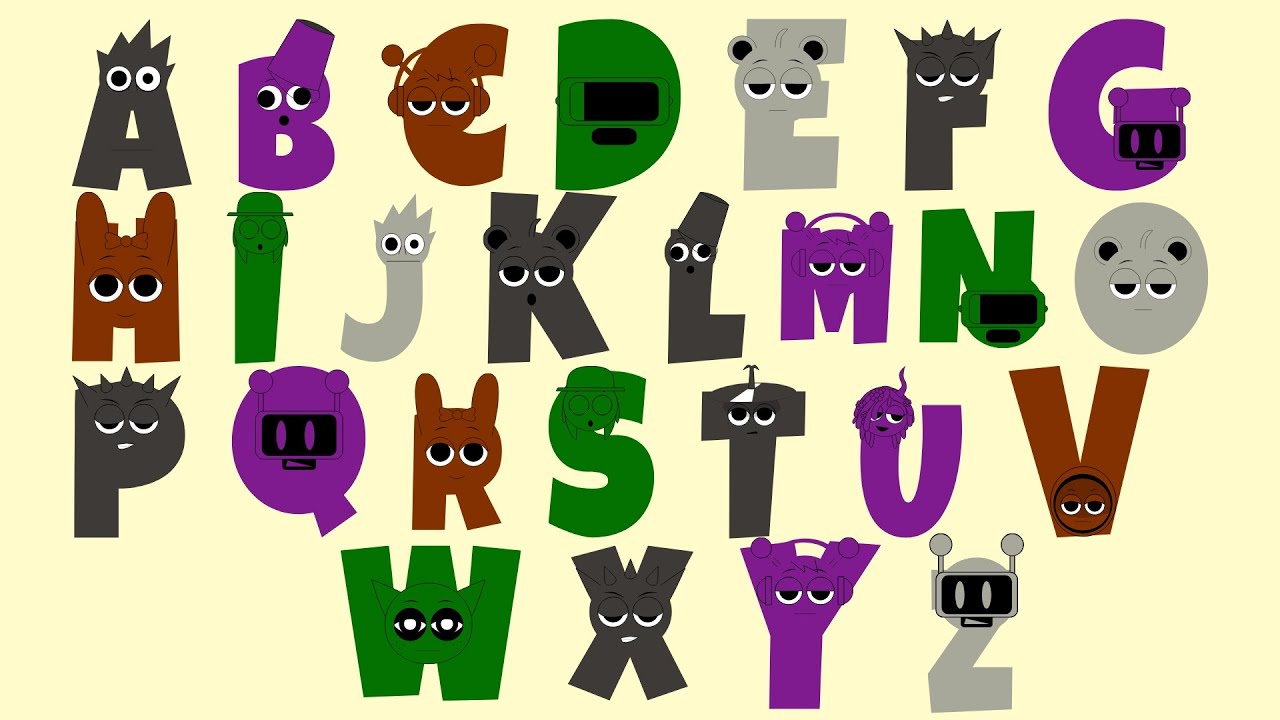 Sprunki Shapes, Alphabets & Phonics Song 5 | Learn Colors & ABCs for ...