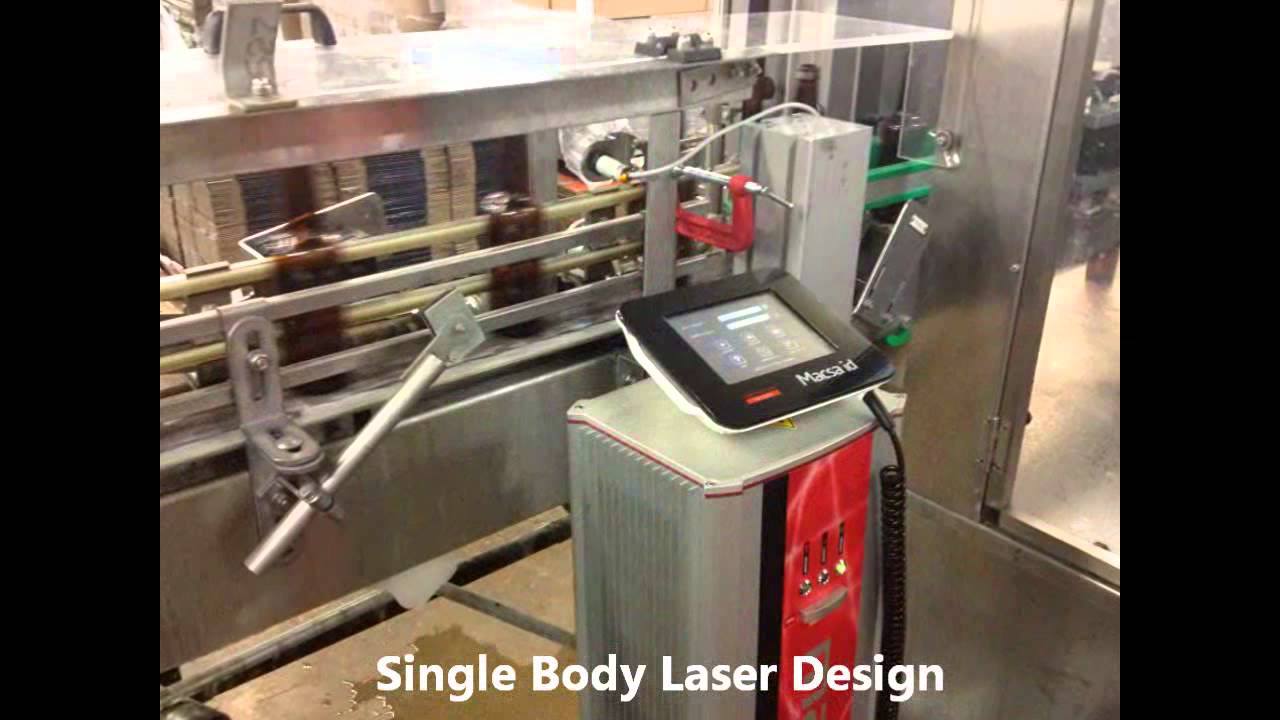 Laser Coder Marking Glass Bottles - YouTube