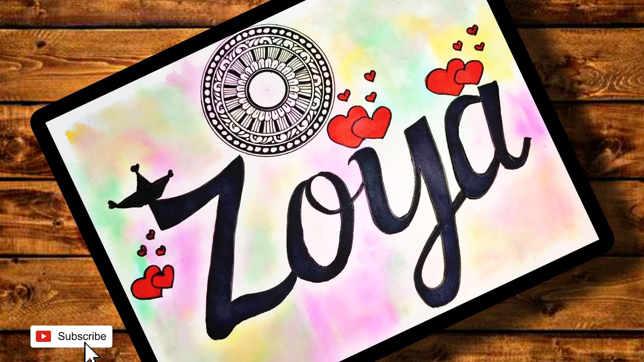 Zoya Name Calligraphy | Name Art with Mandala Touch @SweetyKiClasses ...