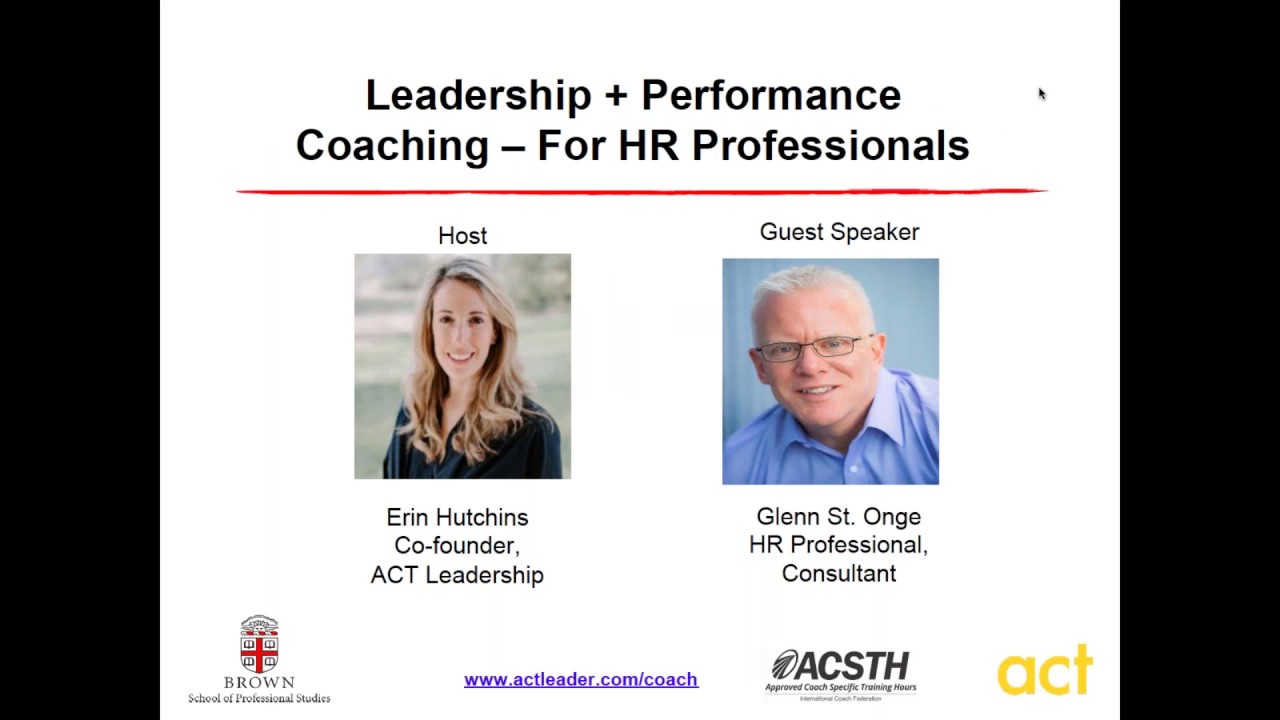 ACT Leadership + Performance Coaching for HR Professionals - YouTube