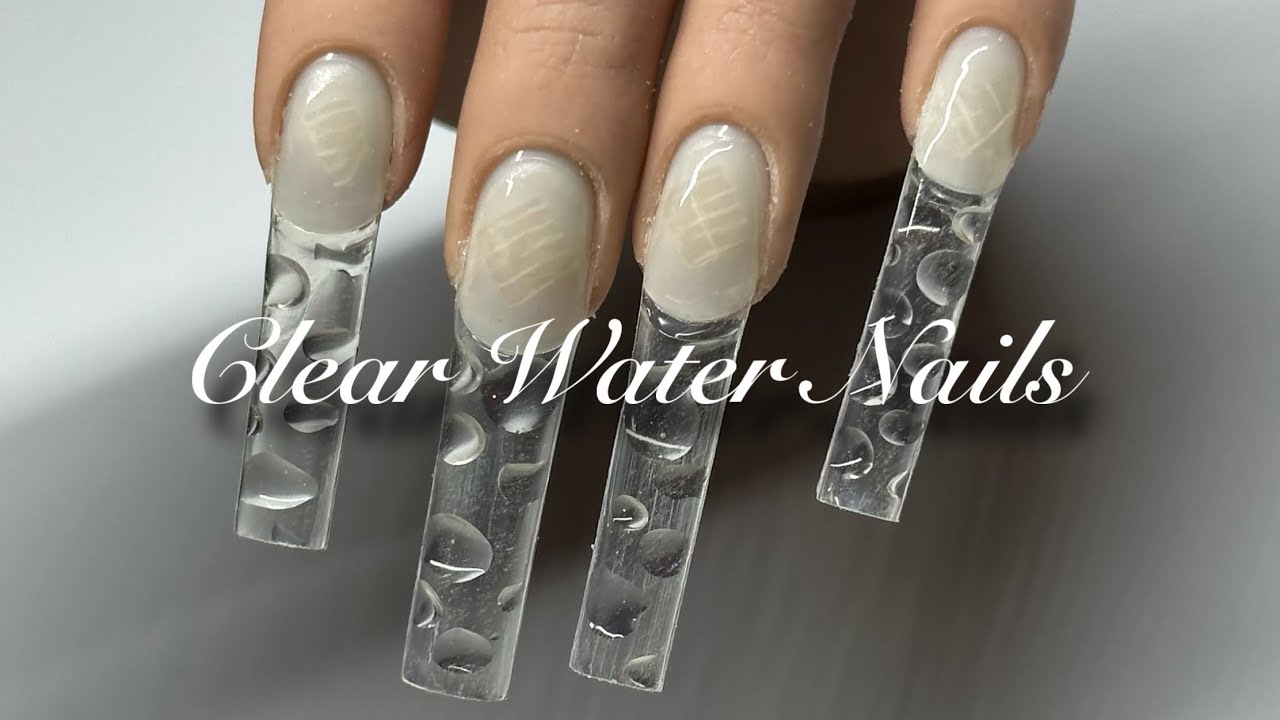 Clear Water Drop Nails💧| Acrylic Nails 💅🏼 | *REAL TIME*🤍 - YouTube