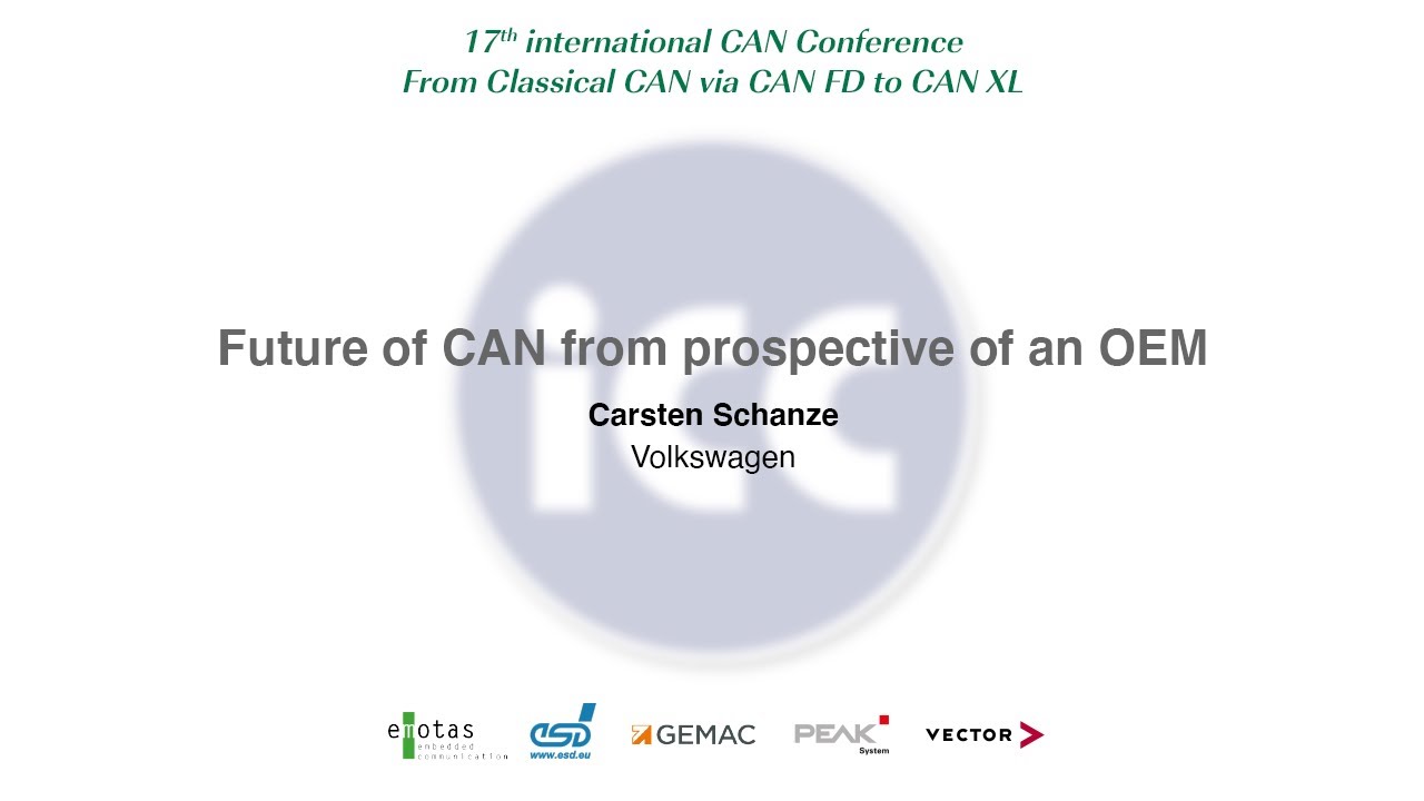 17th iCC paper: Future of CAN from prospective of an OEM - YouTube
