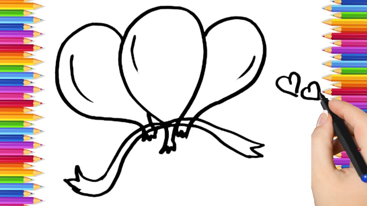 How To Draw cute BALOON Drawing, Painting & Coloring For Kids and ...