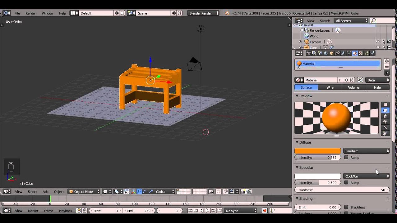 Tutorial Material & Texture Objek Meja Buah di Blender 3D - YouTube