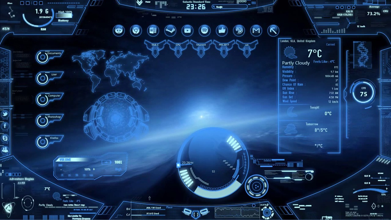 RainMeter Windows Desktop Widgets - YouTube