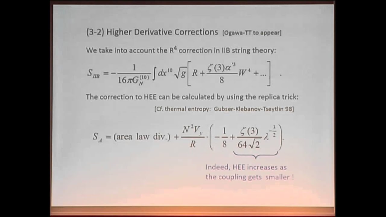 Tadashi Takayanagi - Holographic Entanglement Entropy and its New ...