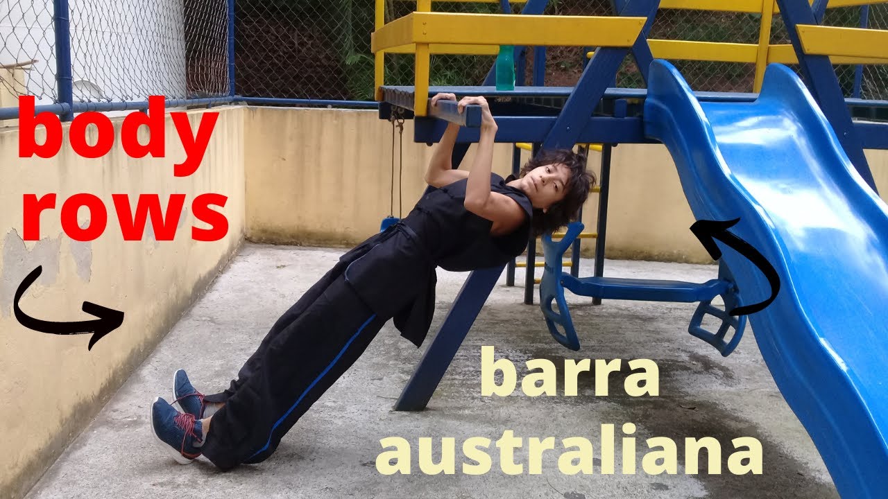 tutorial da barra australiana = body rows = / treino de peito, braço ...