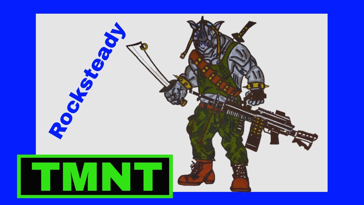 How to draw Rocksteady from Ninja Turtles - YouTube