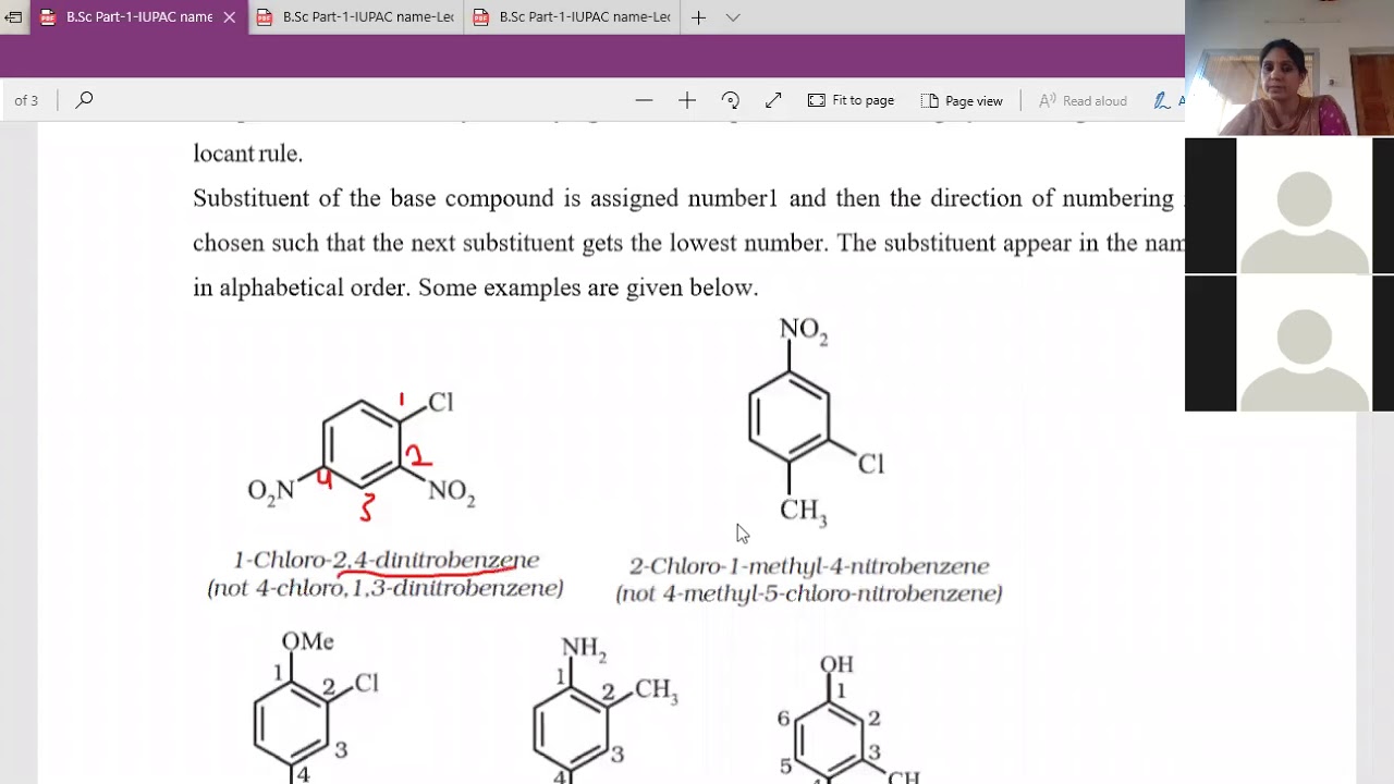 zoom -Lec-B Sc Part 1 IUPAC nomenclature of Aromatic compounds - YouTube