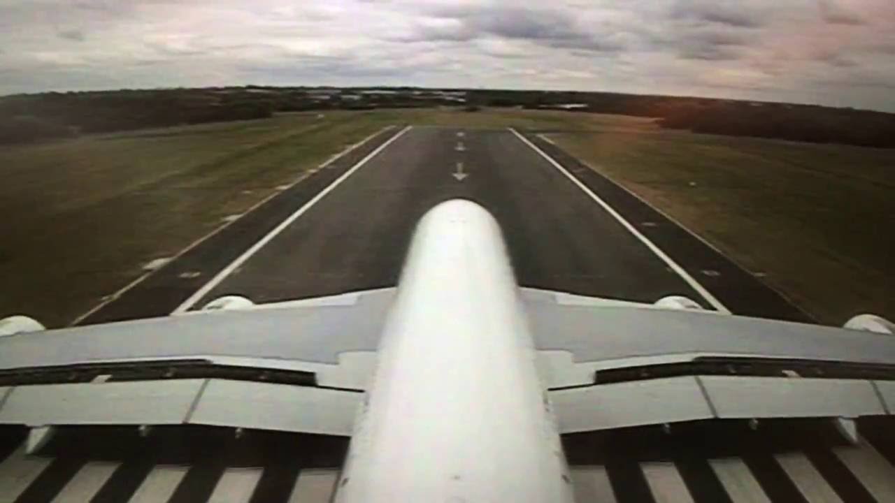 Emirates Airbus A380-800 approach and landing at Birmingham Airport ...
