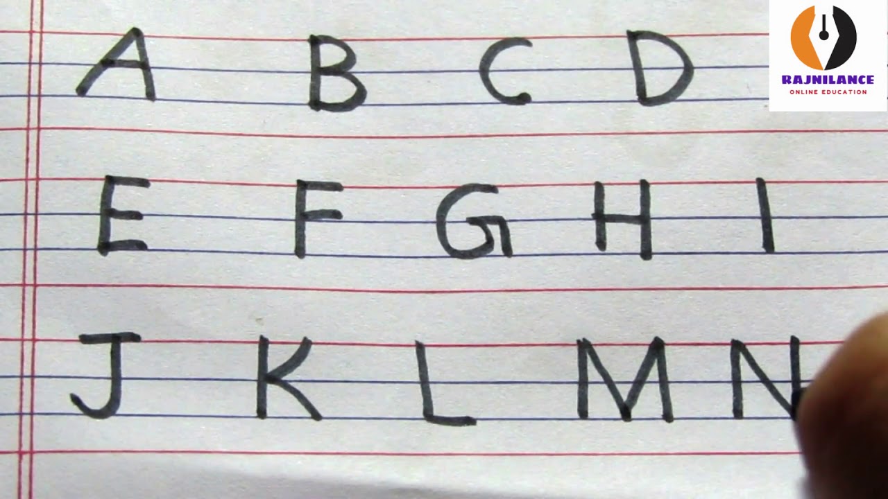 Learn To Write Capital Letter A to Z- ABCDEFGHIJKLMNOPQRSTUVWXYZ ...