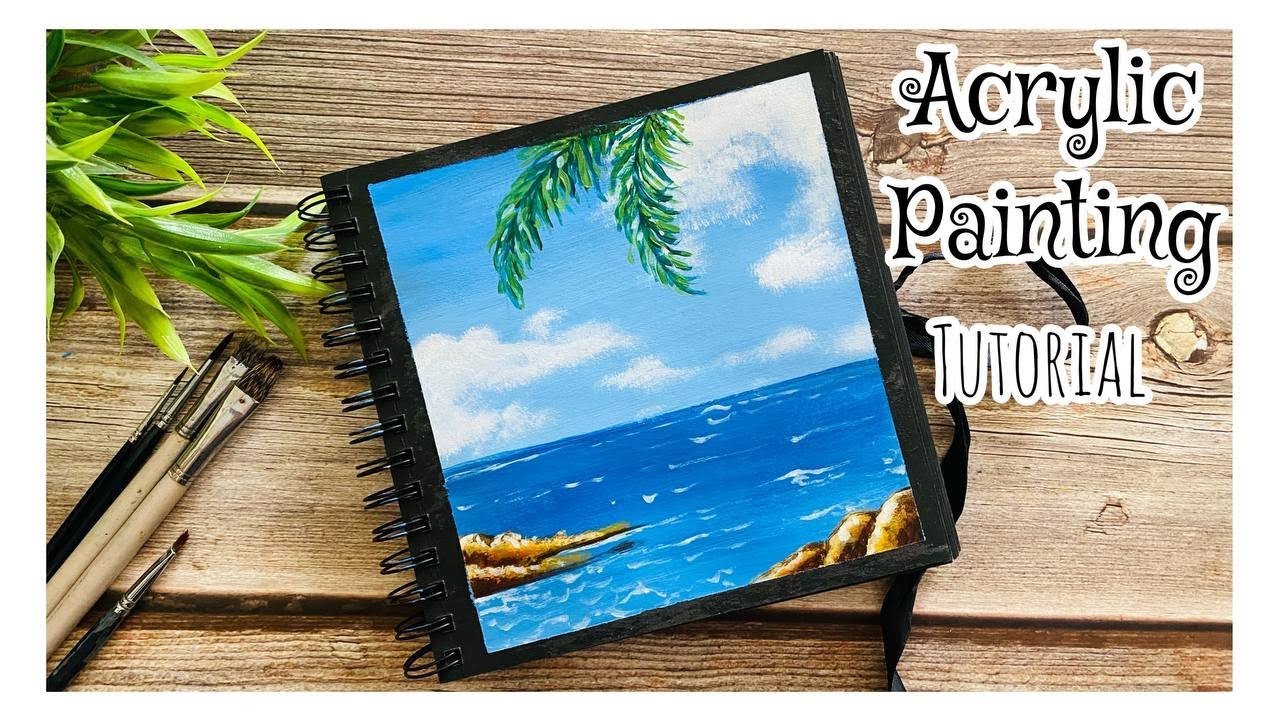 Acrylic Painting Tutorial - Ocean Sunset | For Beginner to Intermediate ...