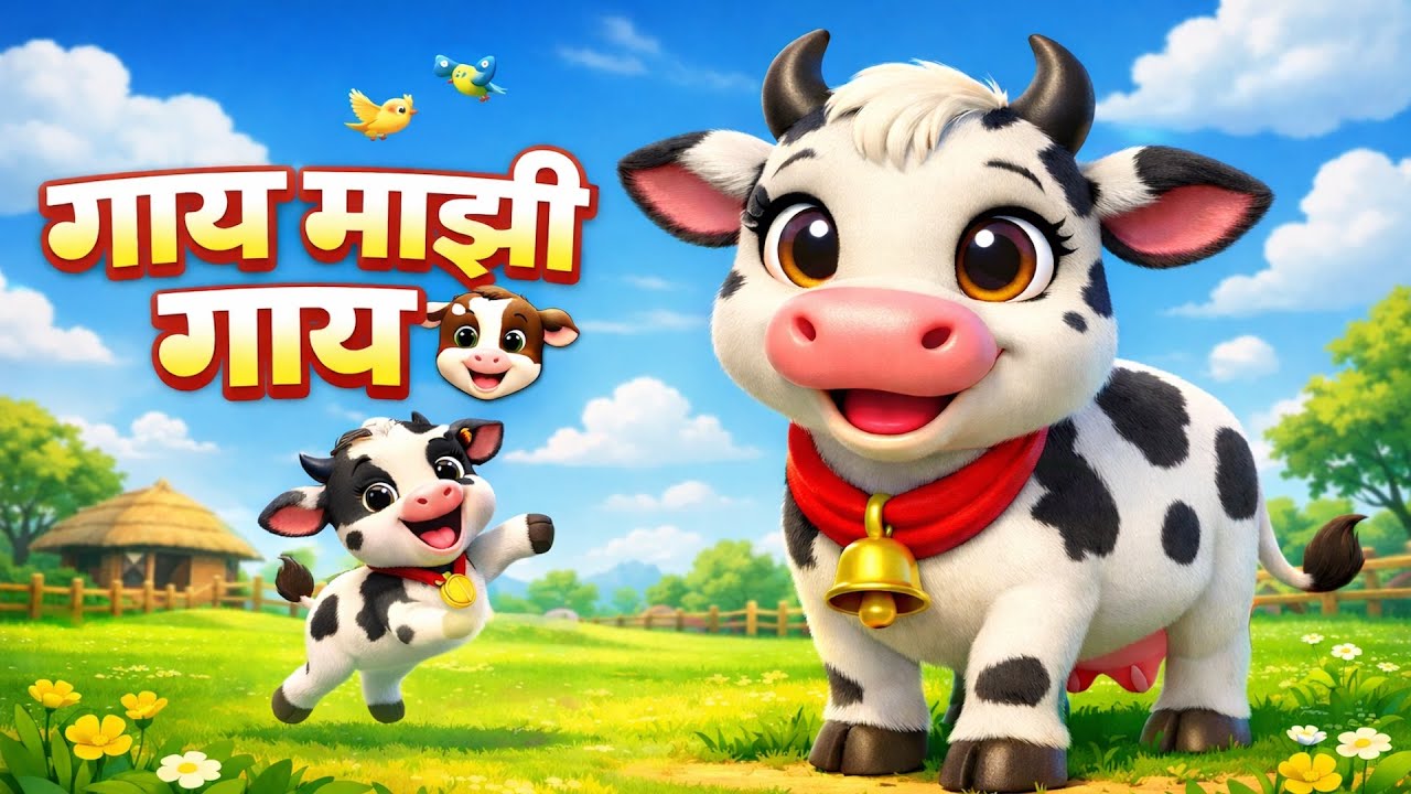 🐮 गैया माझी गाय | Marathi Kids Song 2026 | Kids Rhyme | Balgeet | Cow ...