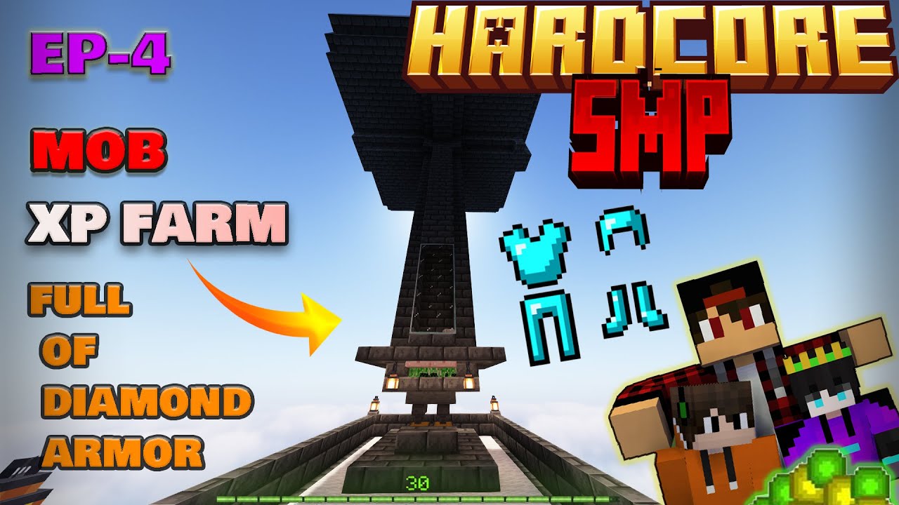 Minecraft Hardcore SMP EP-4 | Mob XP Farm | Full of Diamond Armor ...