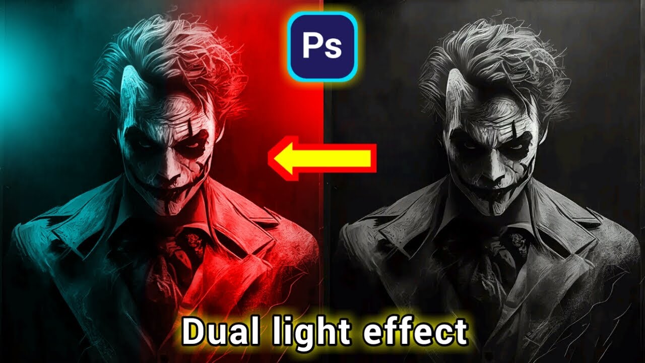Dual Lighting Effect with Just 2 Layers in Photoshop 2023 - YouTube