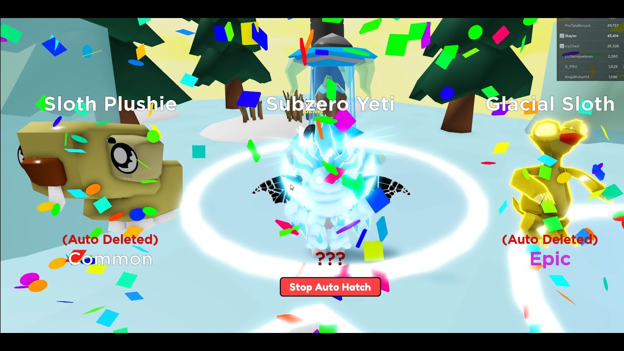 Roblox Clicker Simulator New Ice Age Egg Hatched Subzero Yeti Trim ...