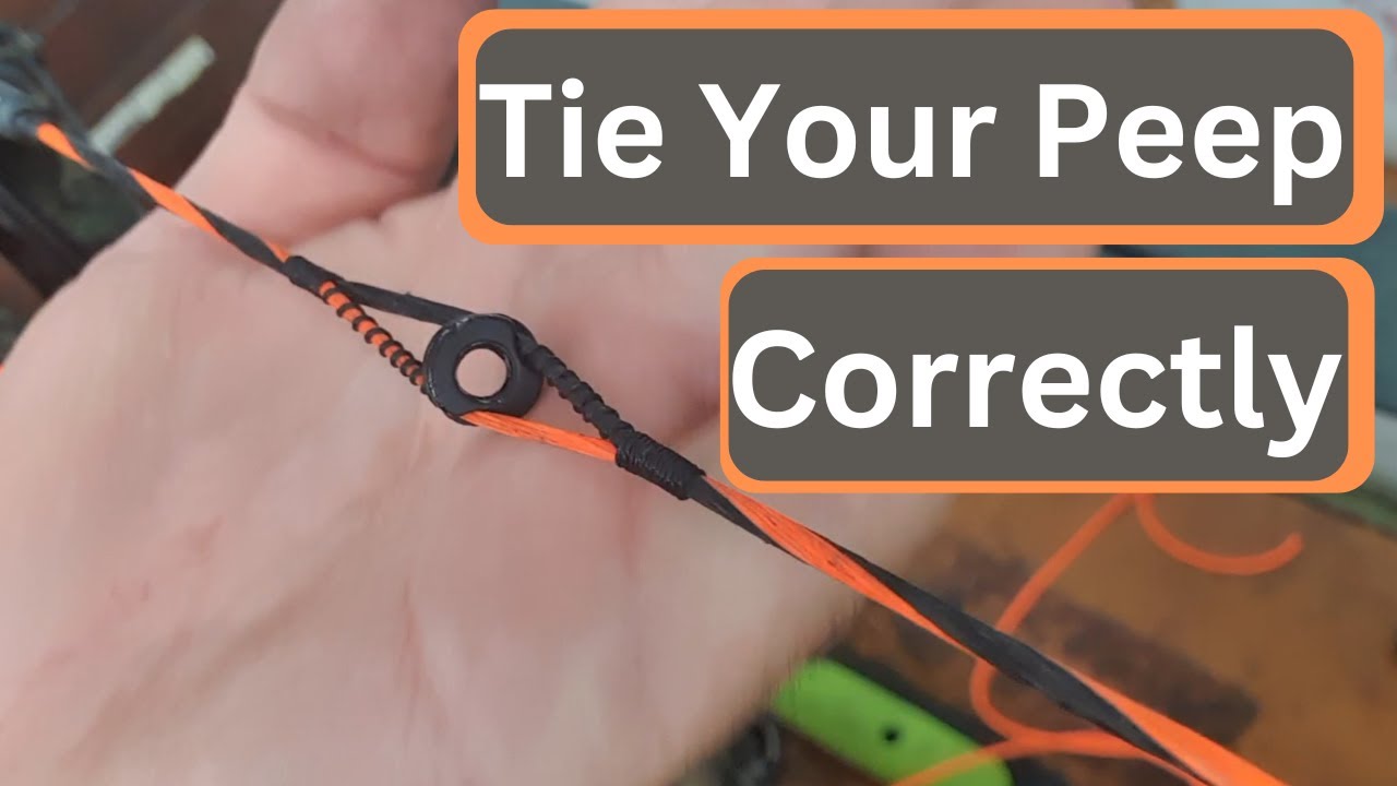 How to tie in a Peep sight on a compound bow. - YouTube