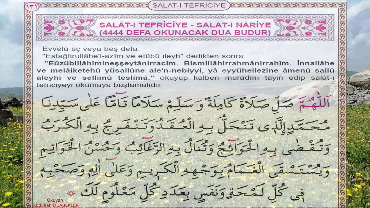 Salatı Tefriciye Duası - YouTube