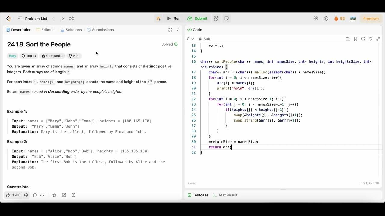 2418 Sort the People |Step-by-Step Solution|LeetCode|Coding Interviews|DSA |Hash Table|Sorting ...