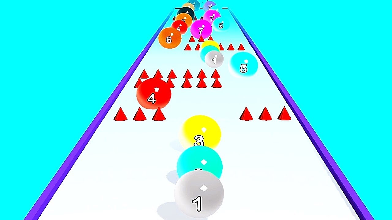 Merge Ball Race - Ball Merge 2048 Game ! All Levels Gameplay (634-641 ...