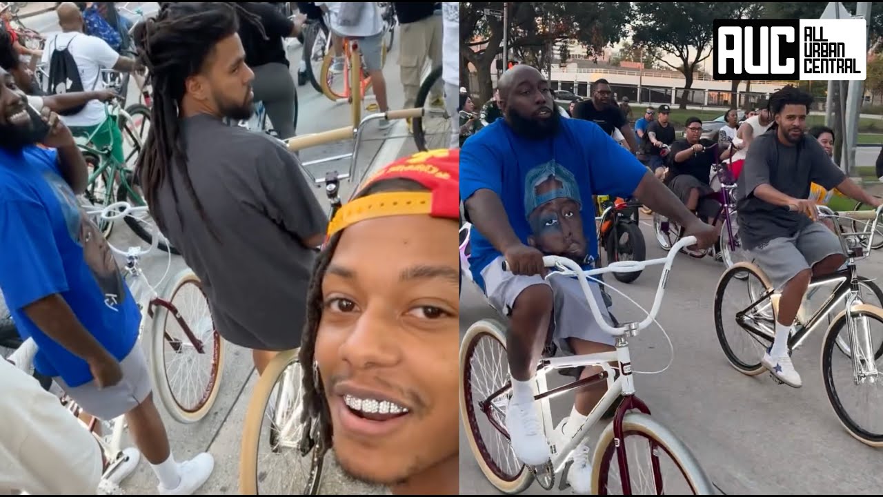 J Cole Skilla Baby & Trae Tha Truth Bike Ride Through Houston For ...