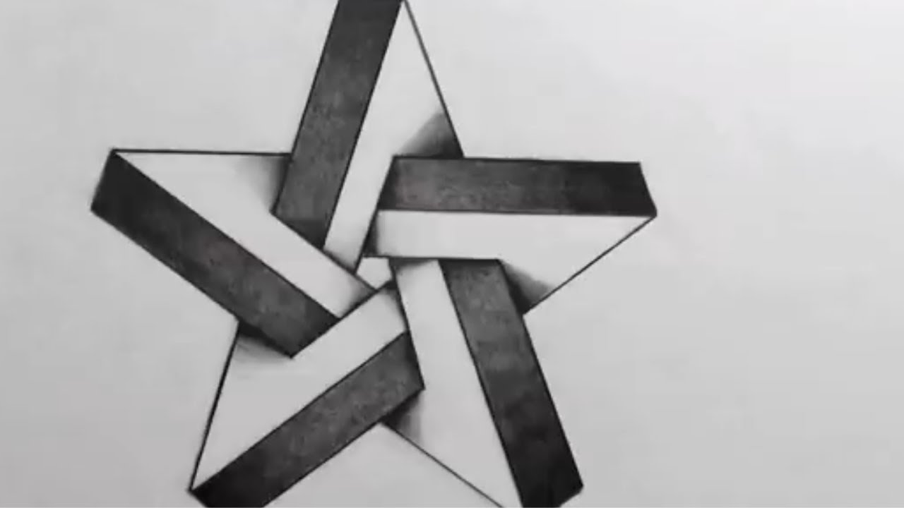 How to Make 3D Star Drawing ll 3D Star Drawing Step by Step - YouTube