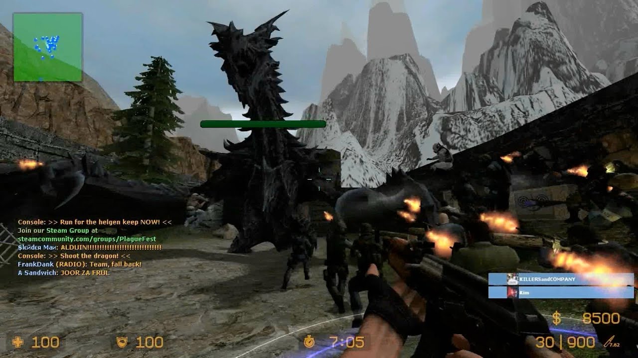 Counter Strike Source Zombie Escape mod online gameplay on Skyrim map ...