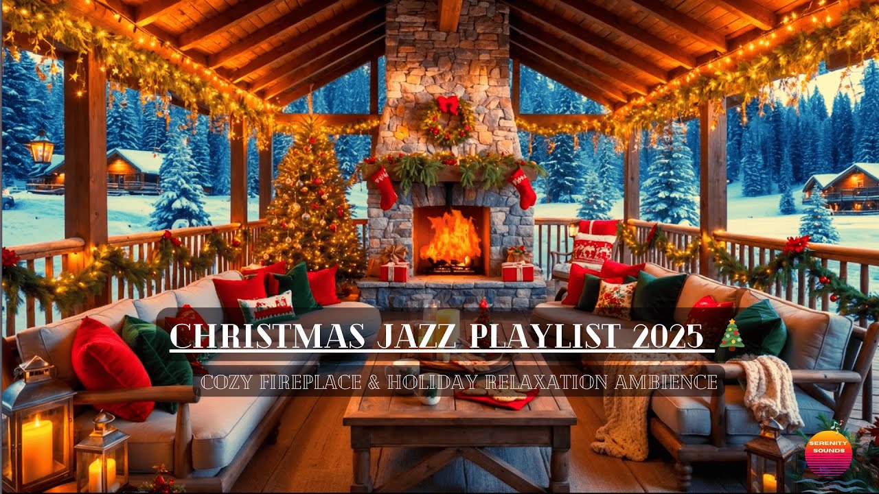 Christmas Jazz Playlist 2025 🎄 – Cozy Fireplace & Holiday Relaxation ...