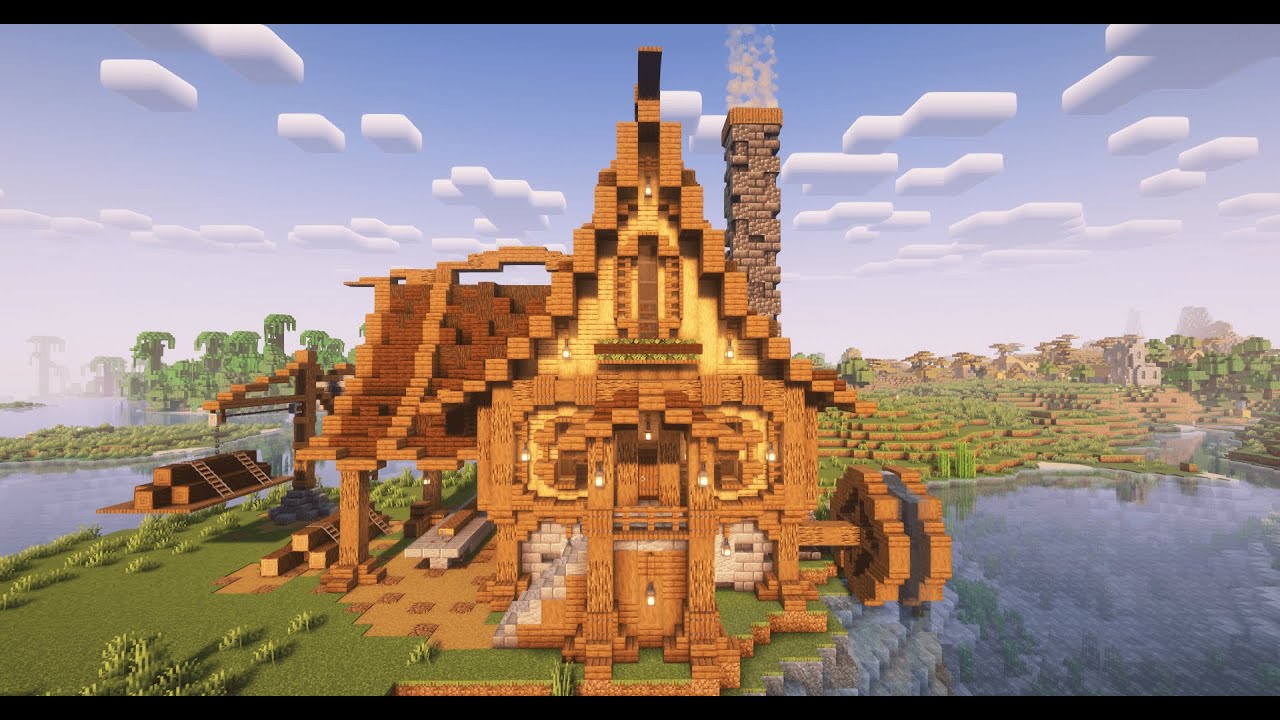 MINECRAFT TUTORIAL | How to build a Medieval Lumbermill - YouTube
