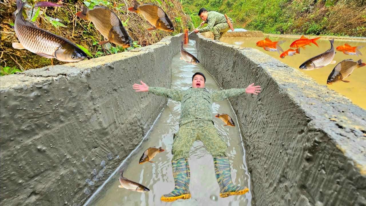 FULL VIDEO: 1 year of building a ditch system, building a dam to bring ...