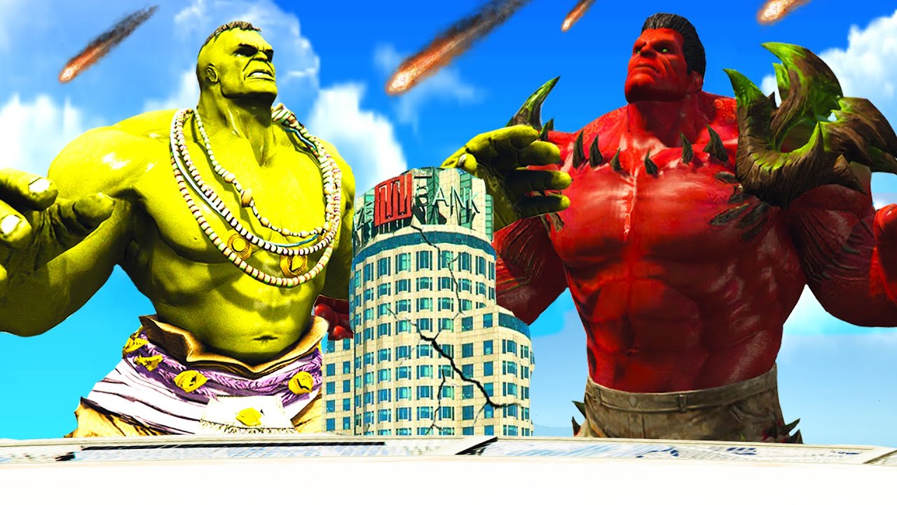 FRANKLIN Became "GIANT GOD HULK" ( RED HULK + HULK ) | GTA5 AVENGERS ...