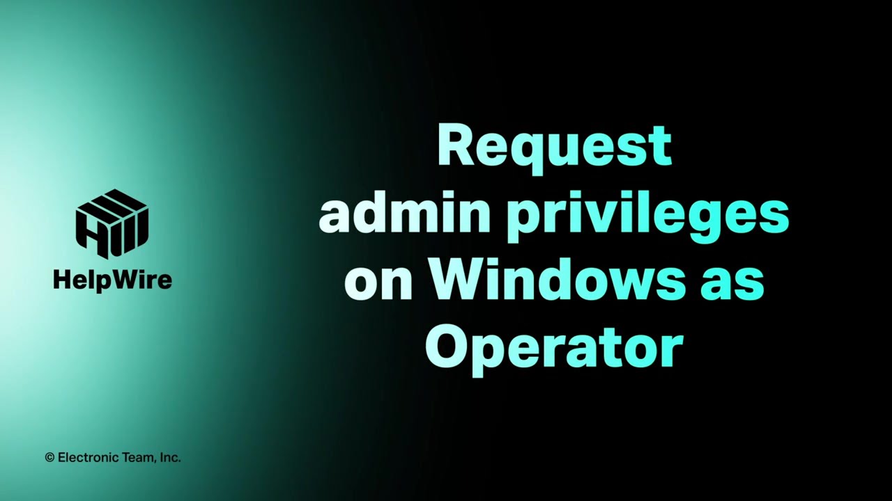How to request admin privileges on Windows as Operator - YouTube