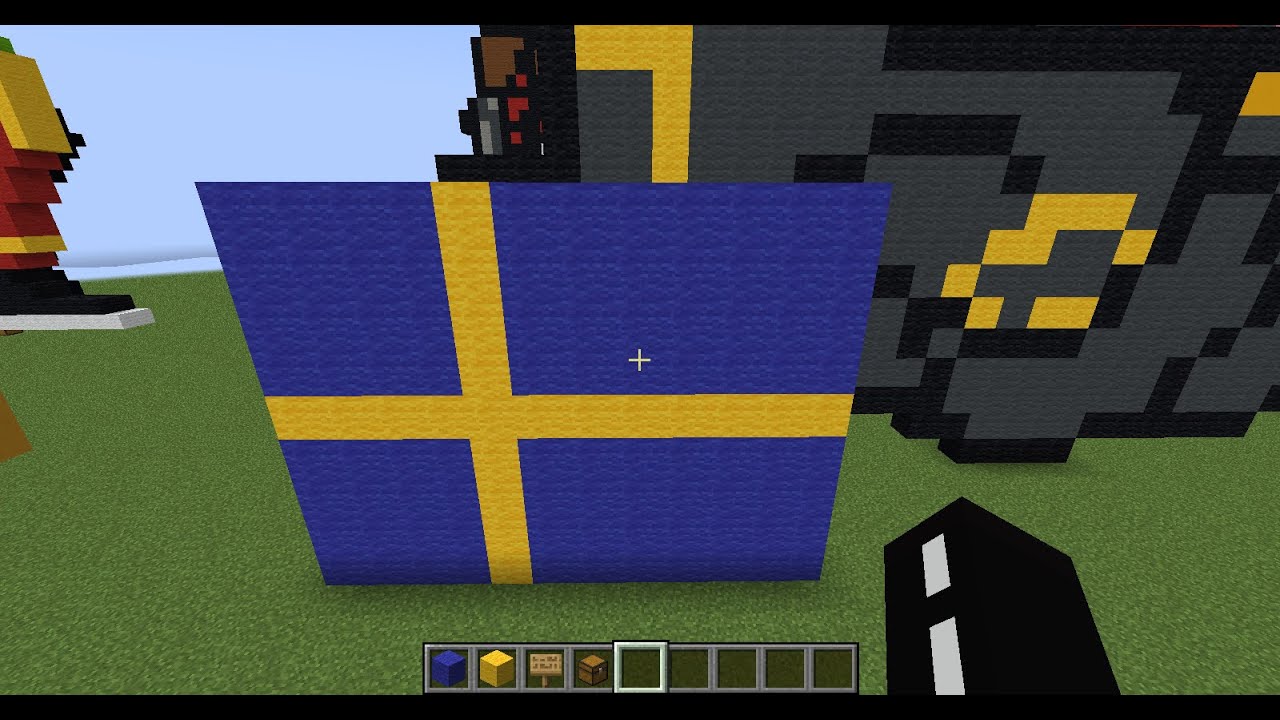 minecraft sweden flag pixel art - YouTube